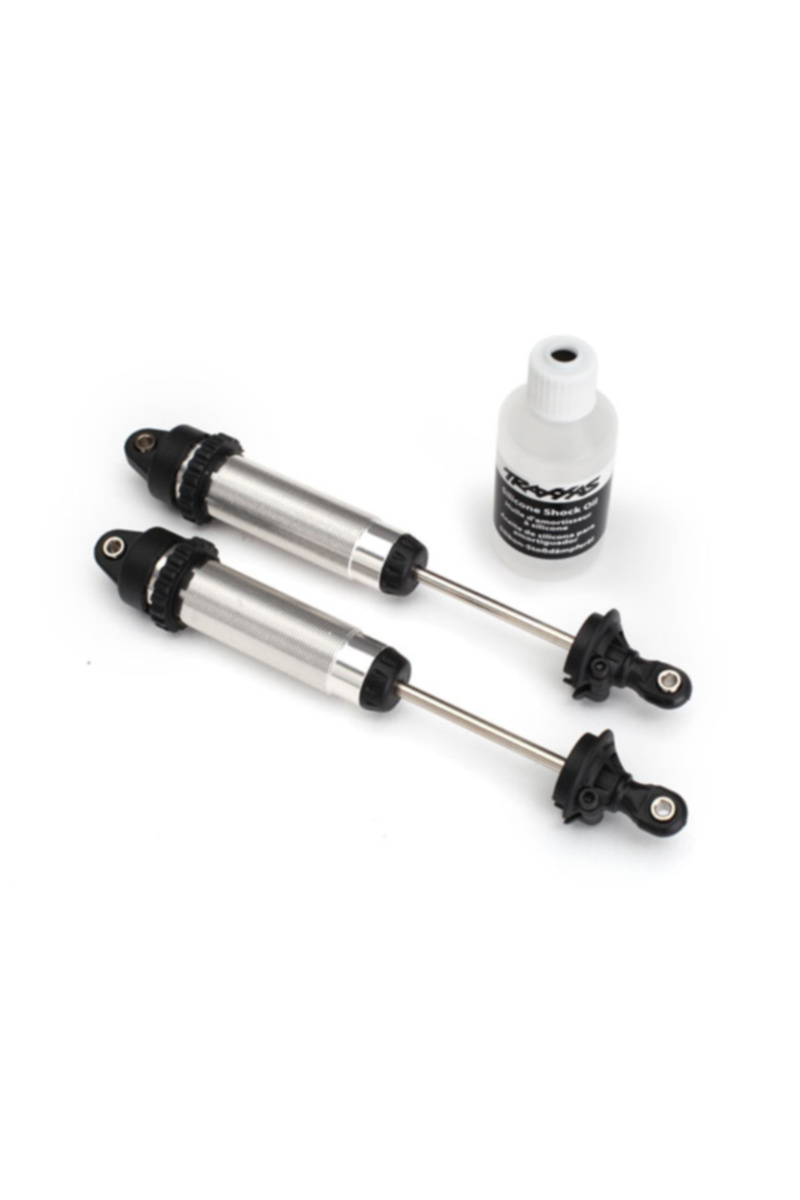 TRA8460 Shocks, GTR, 139mm, silver aluminum (fully assembled w/o ...