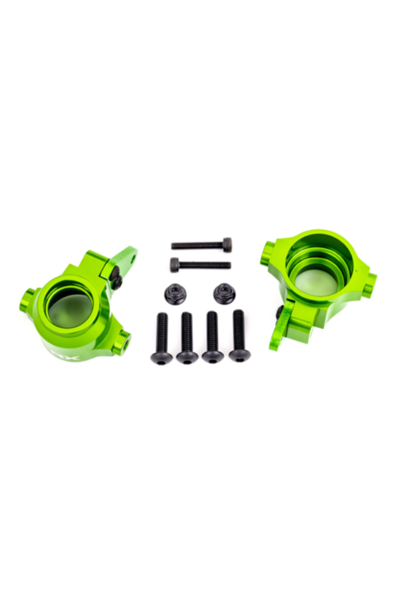 TRA9635G STEERING BLOCKS ALUM GREEN L/R SLEDGE - HobbyQuarters