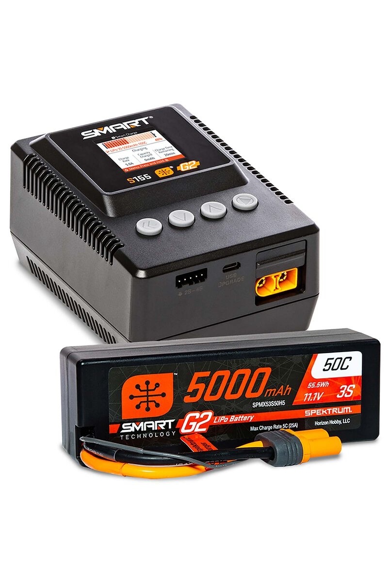 SPMXPSS300 Smart Powerstage: 5000mAh 3S LiPo & S155 Charger - HobbyQuarters