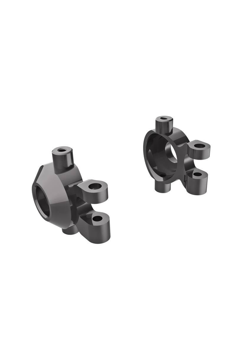 TRA9737-GRAY STEERING BLOCKS (L&R) DRK TITAN - HobbyQuarters