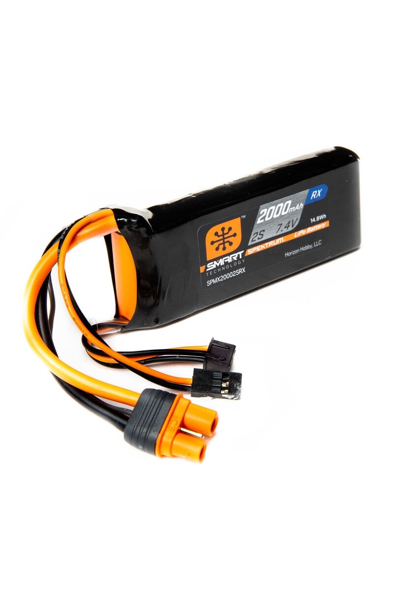 SPMX20002SRX 2000mAh 2S 7.4V Smart LiPo Receiver Battery; IC3 ...