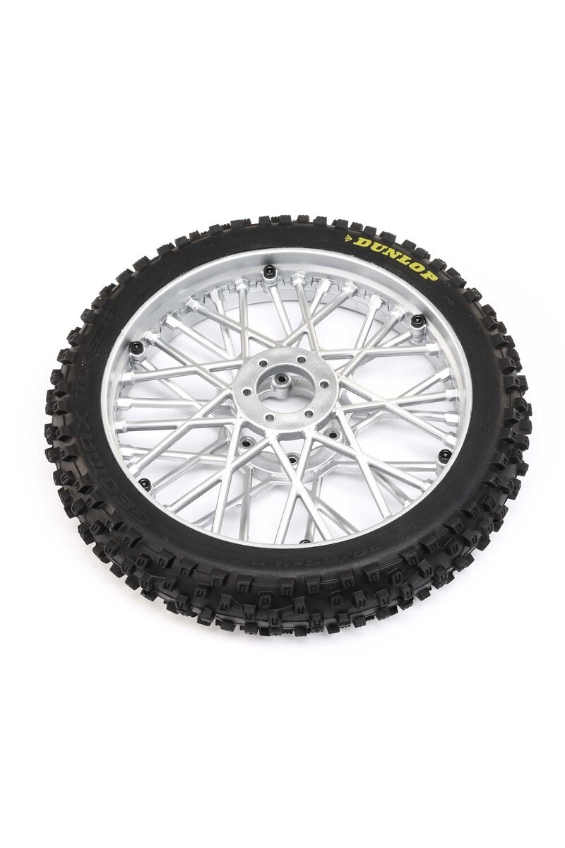 LOS46006 Dunlop MX53 Front Tire Mounted, Chrome: Promoto-MX - HobbyQuarters