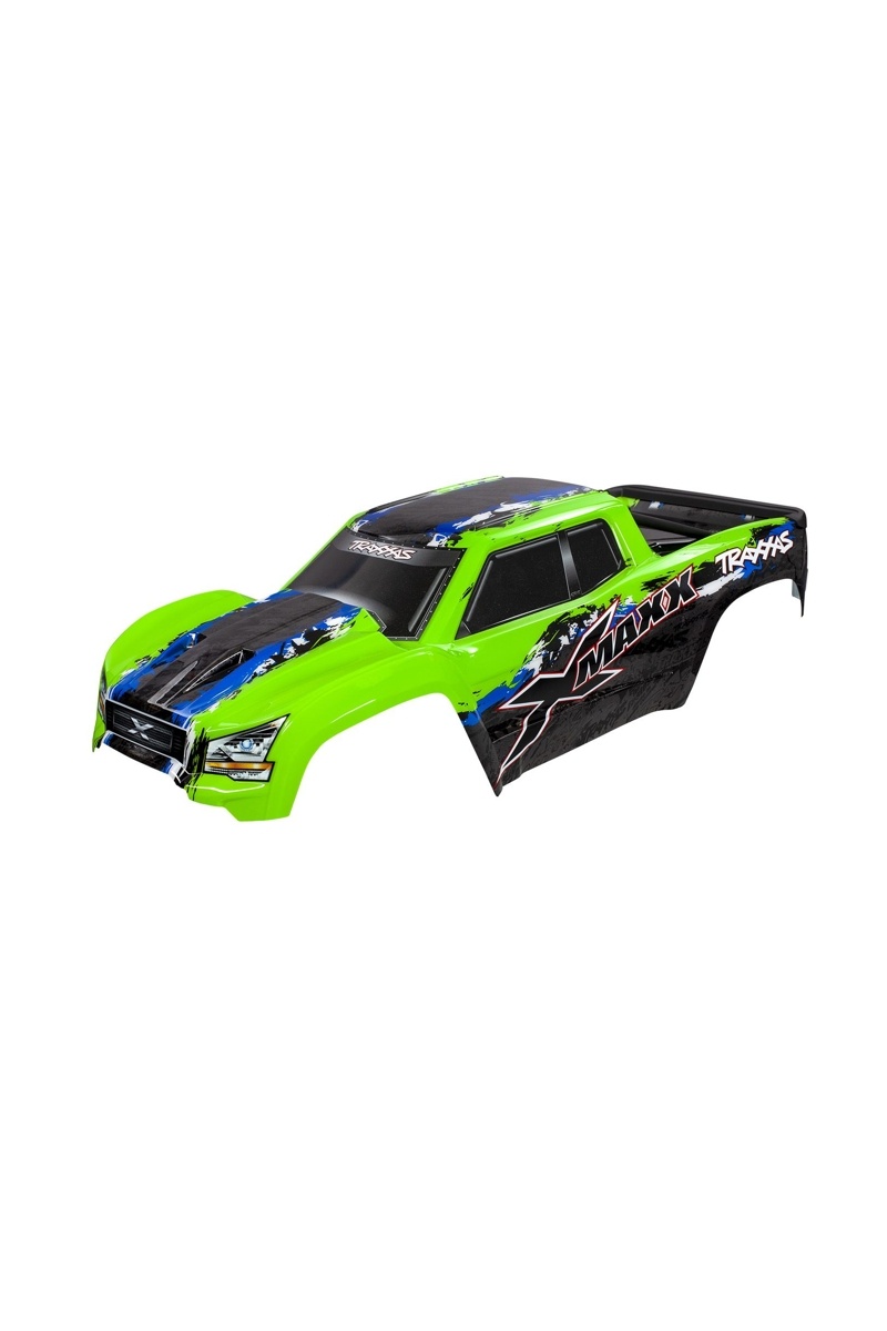 TRA7811G BODY X-MAXX GREEN (PAINTED, DECALS APPLIED) - HobbyQuarters