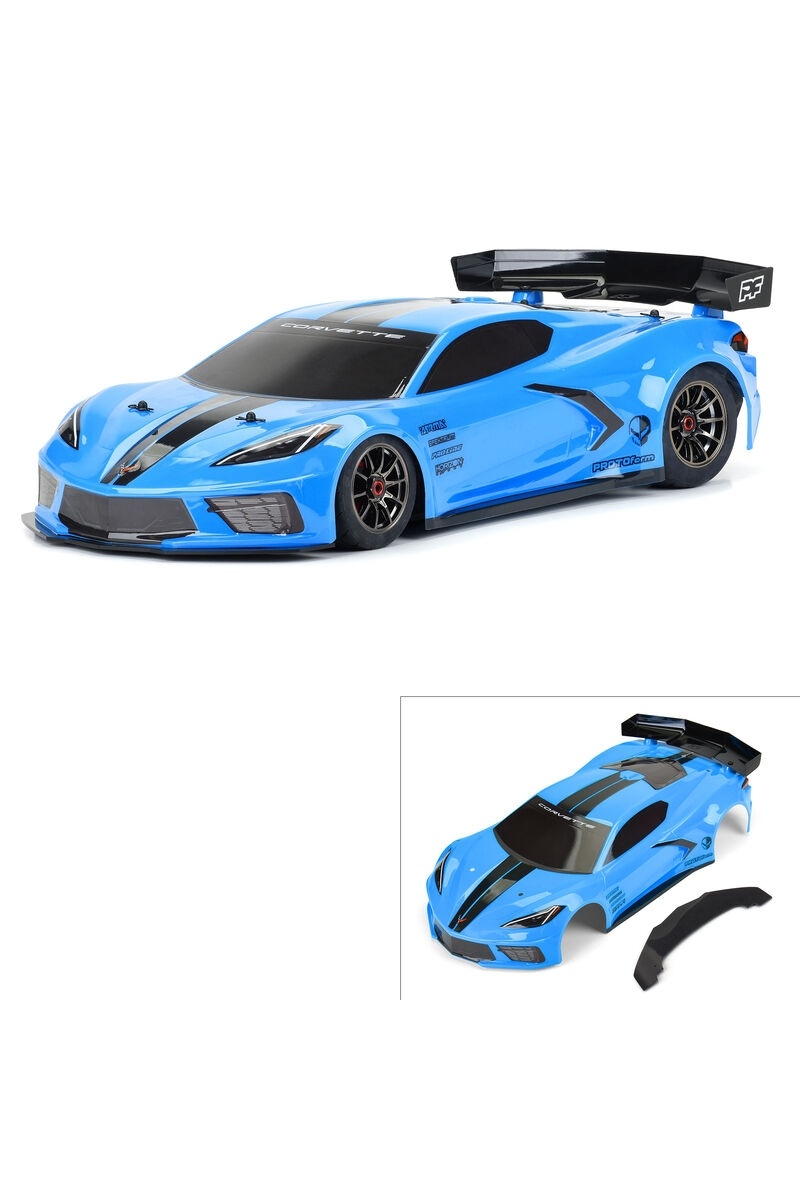 PRM157713 1/7 Chevy Corvette C8 Painted Body (Blue): Felony - HobbyQuarters