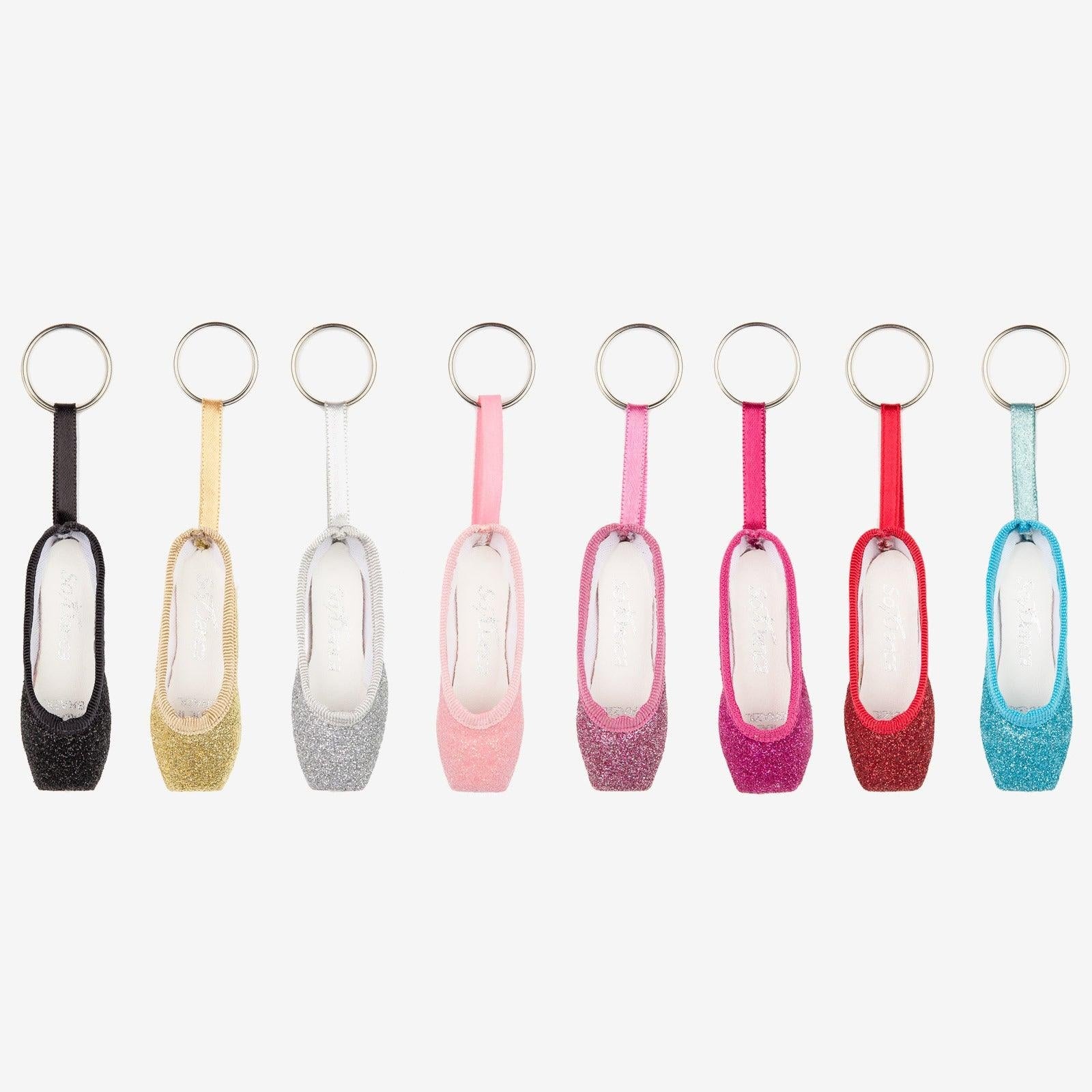 GLITTERED KC40G MINI POINTE SHOE KEY RING - Attitudes Dancewear Etc.