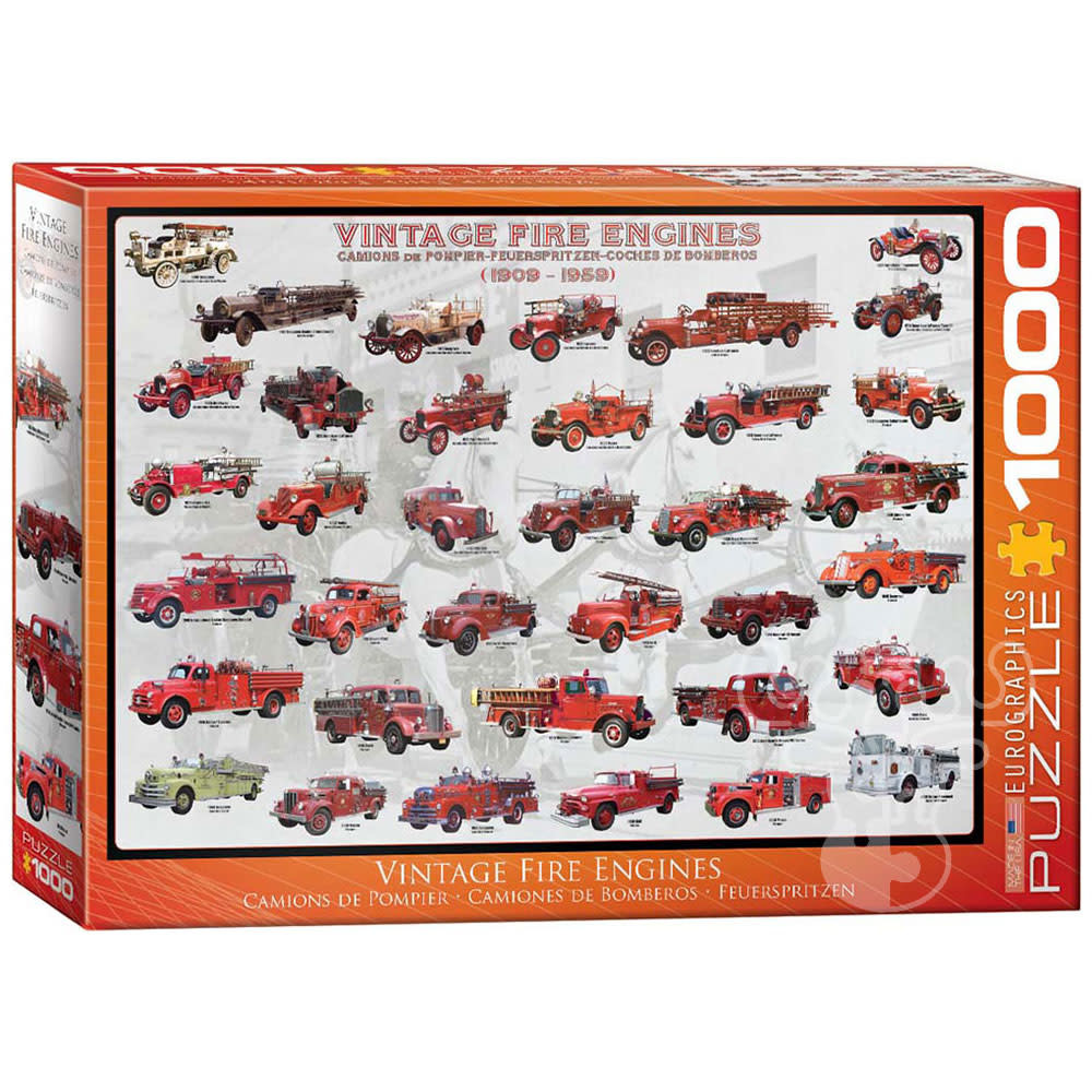 Eurographics Vintage Fire Engines Puzzle 1000pcs - Puzzles Canada