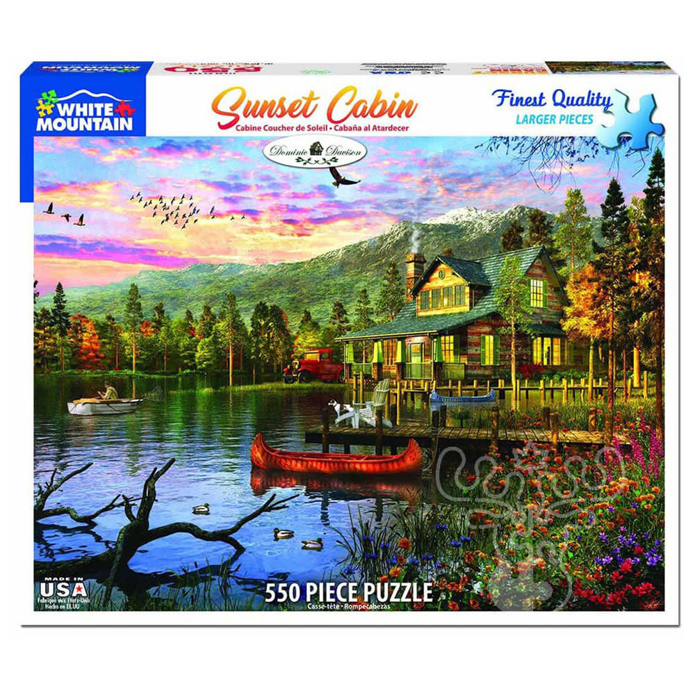 White Mountain Sunset Cabin Puzzle 500pcs - Puzzles Canada