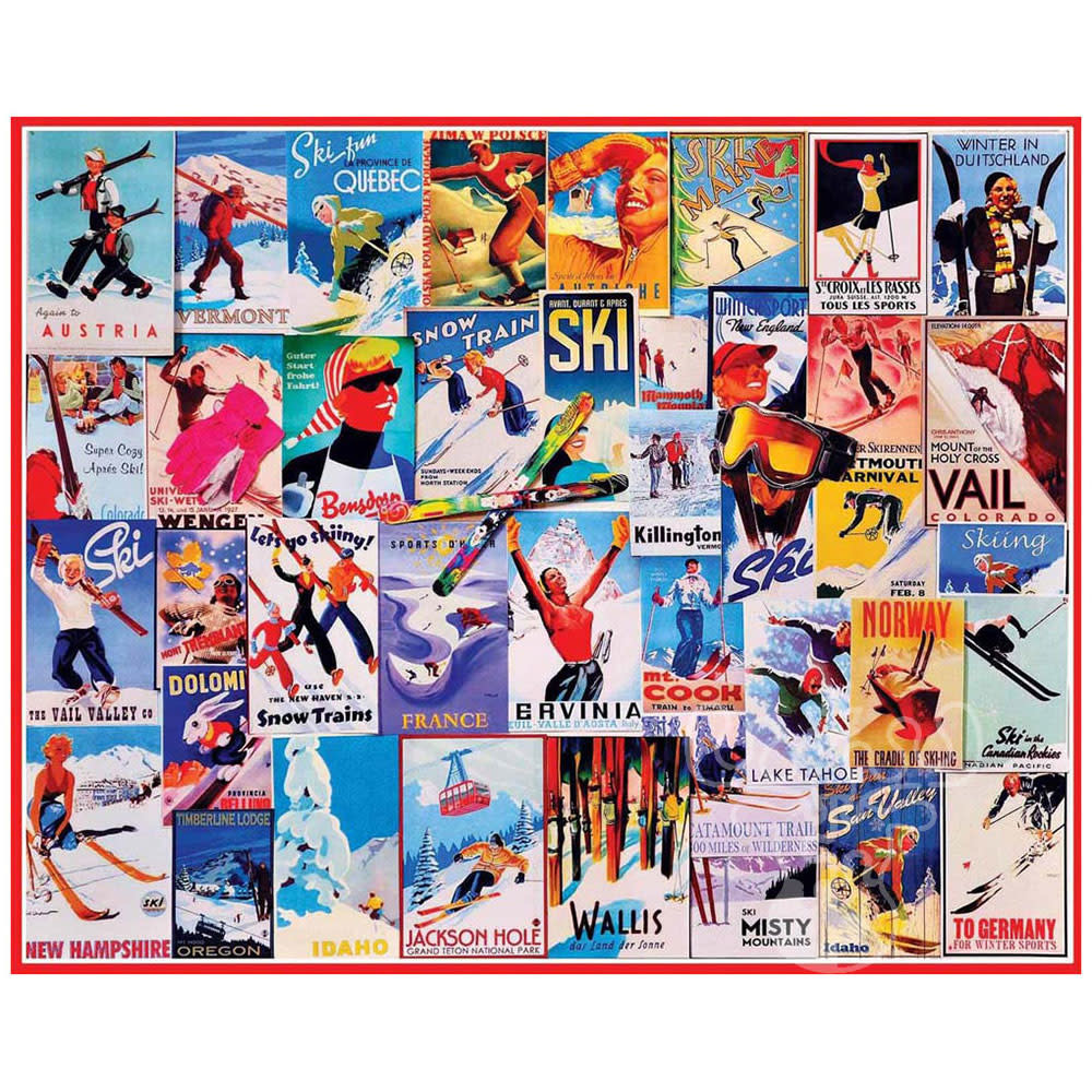 White Mountain Ski Posters Puzzle 1000pcs - Puzzles Canada White Mountain Ski Posters Puzzle 1000pcs - Puzzles Canada