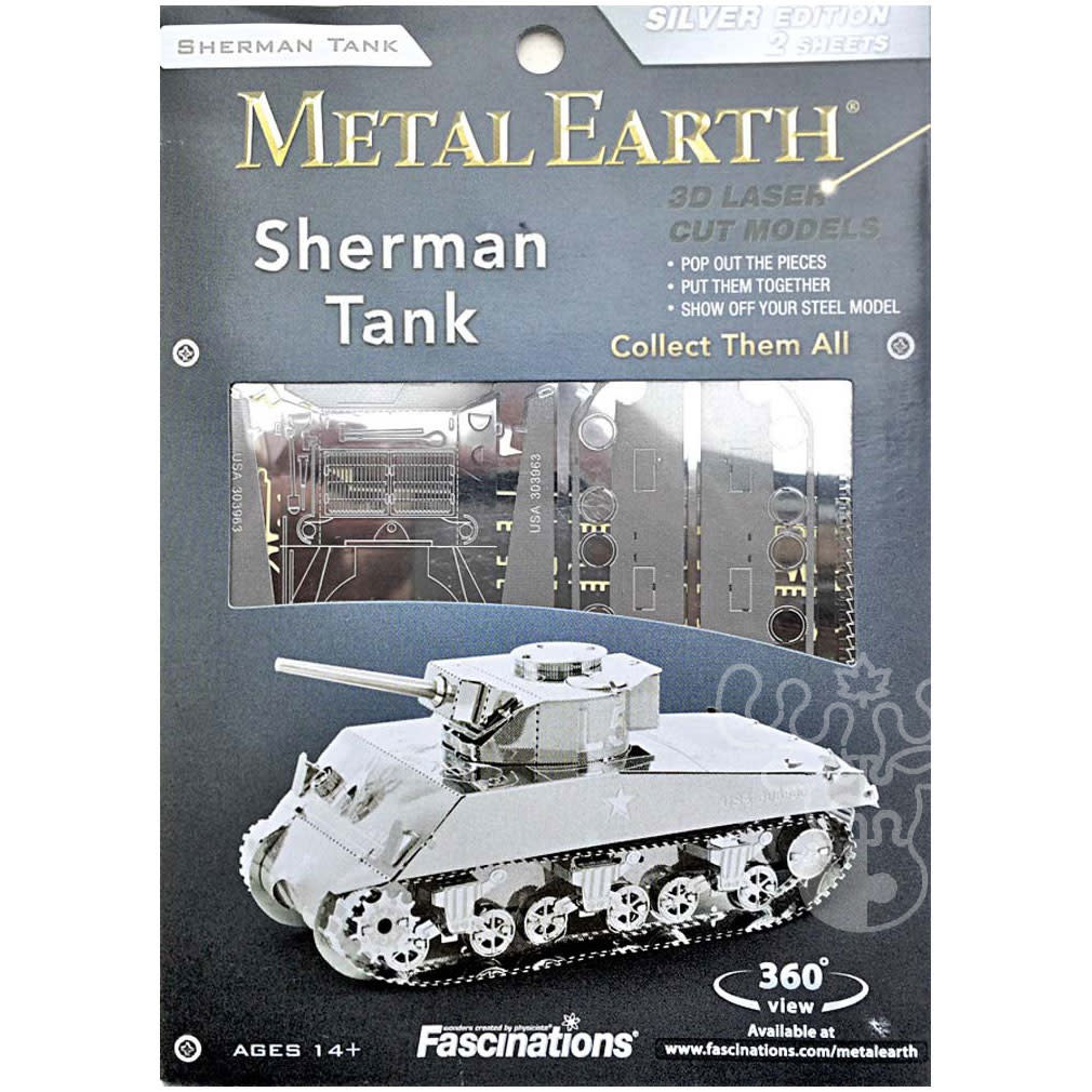 Metal-Earth-Sherman-Tank-Model-Kit - Puzzles Canada