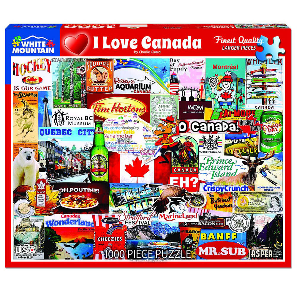 White Mountain I Love Canada Puzzle 1000pcs - Puzzles Canada