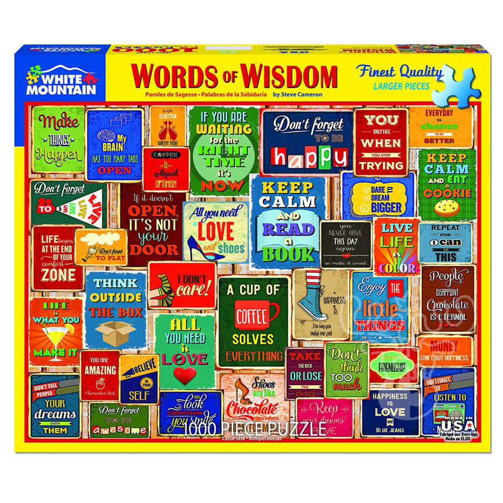White Mountain Words of Wisdom Puzzle 1000pcs - Puzzles Canada