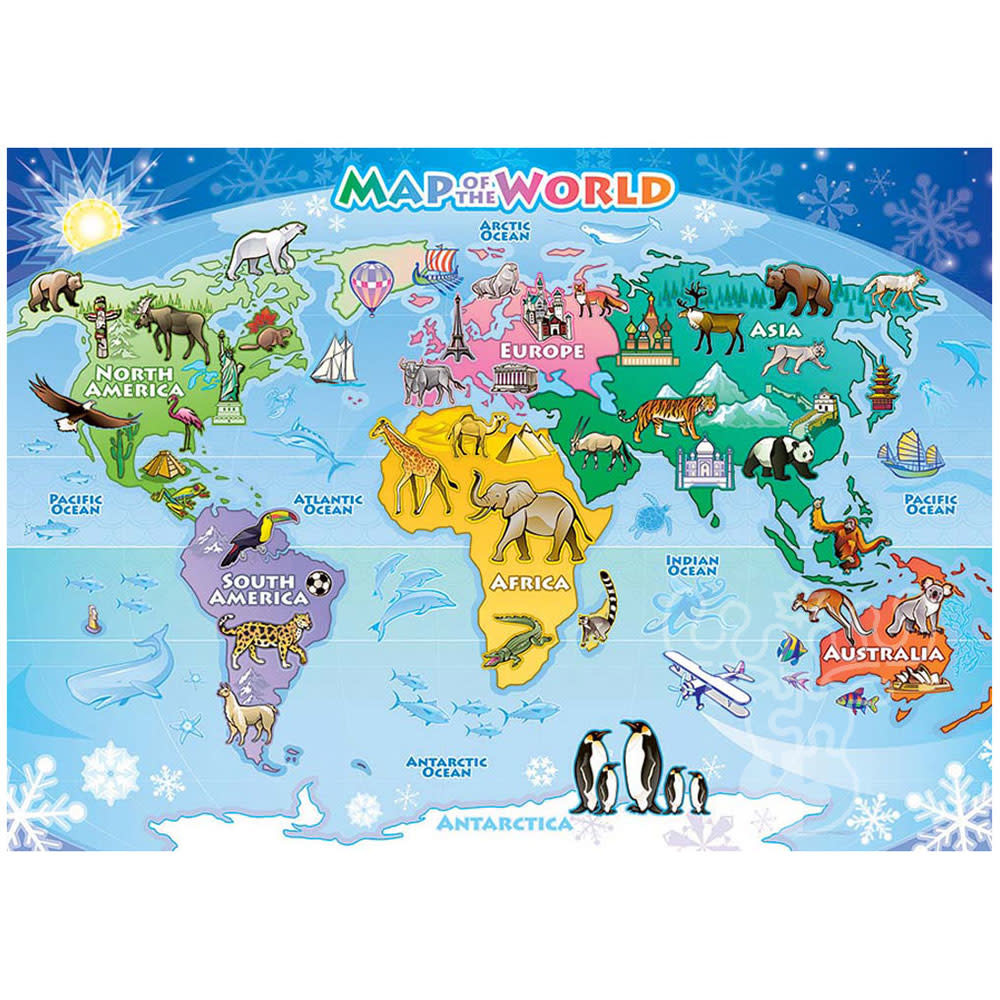 Cobble Hill World Map Tray Puzzle 35pcs - Puzzles Canada