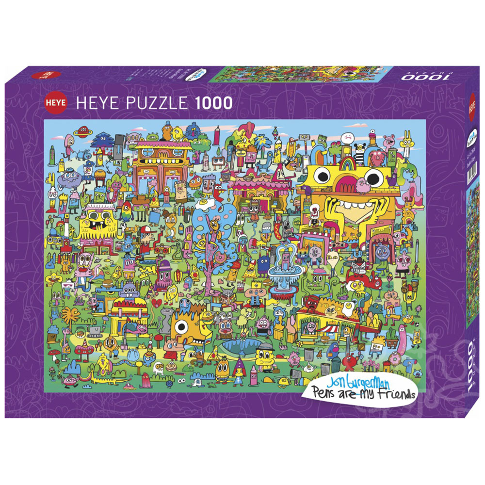 Heye Doodle Village Puzzle 1000pcs - Puzzles Canada