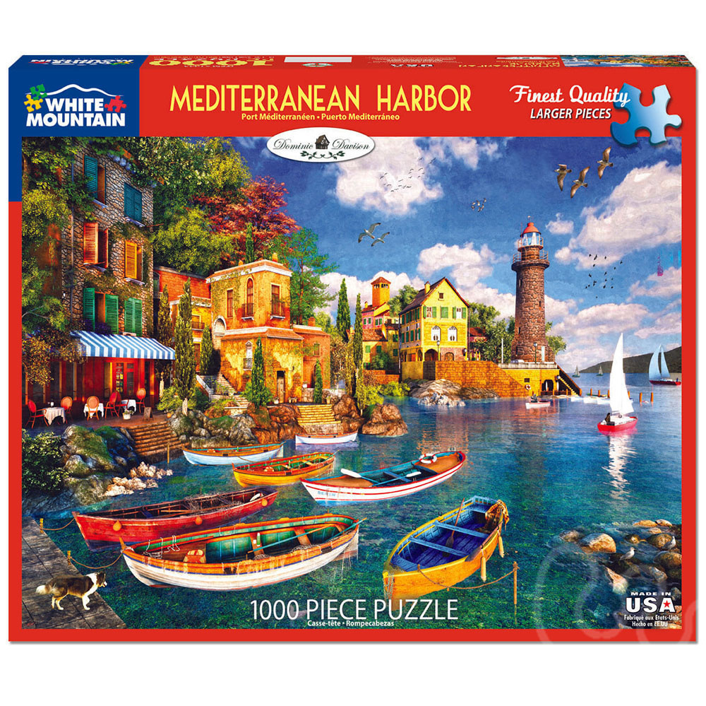 White Mountain Mediterranean Harbor Puzzle 1000pcs - Puzzles Canada