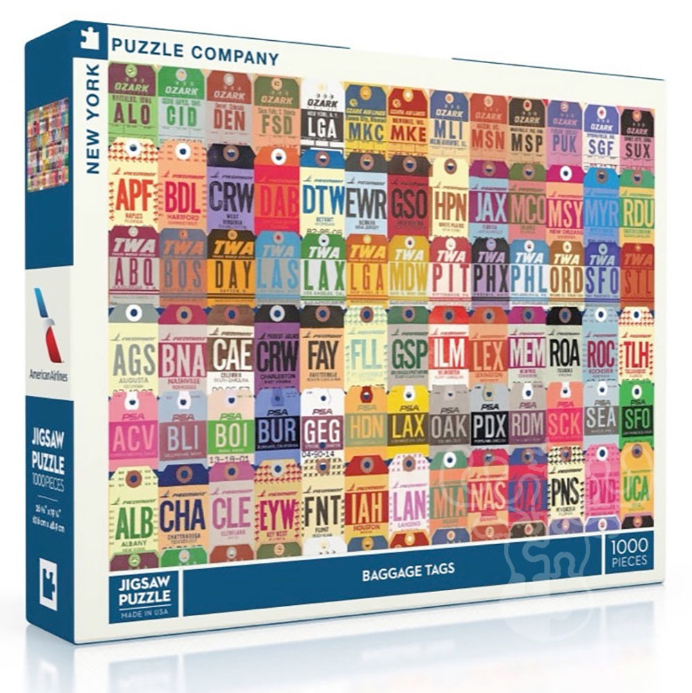 New York Puzzle Co. American Airlines: Baggage Tags Puzzle 1000pcs ...