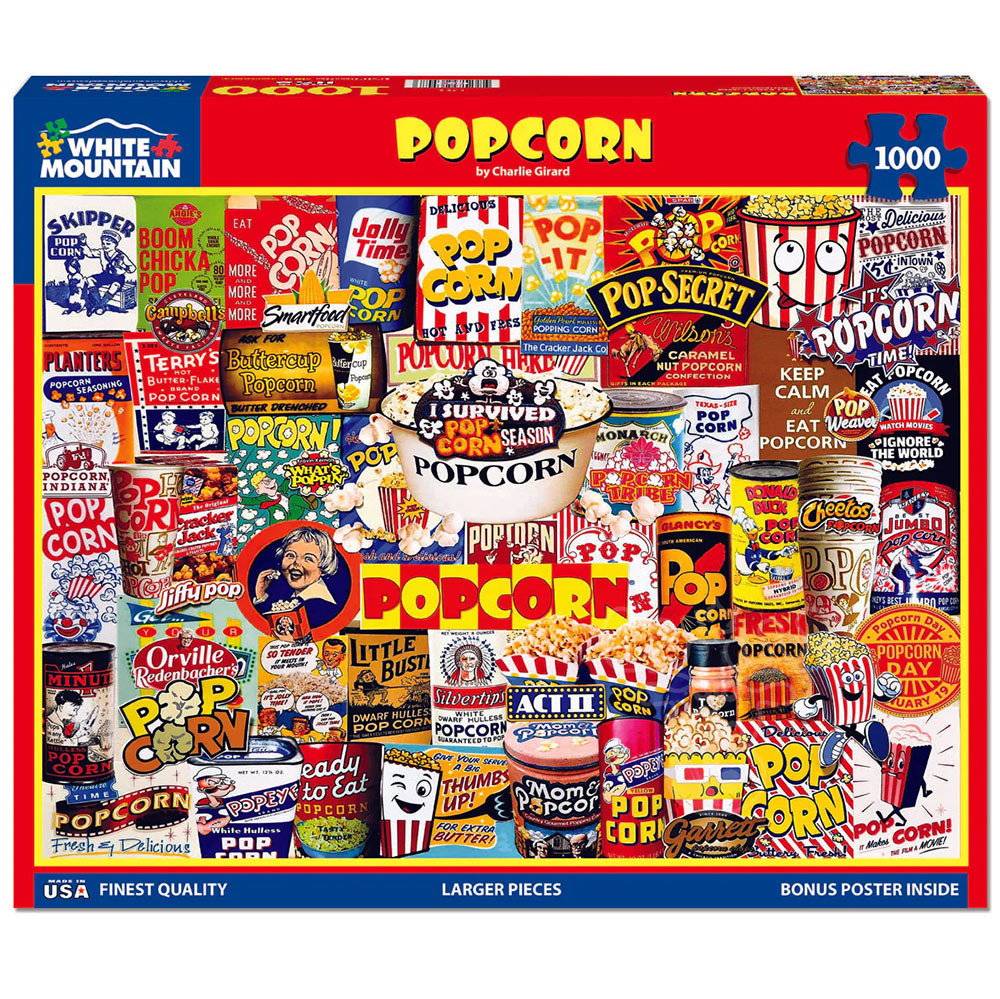 White Mountain Popcorn Puzzle 1000pcs - Puzzles Canada
