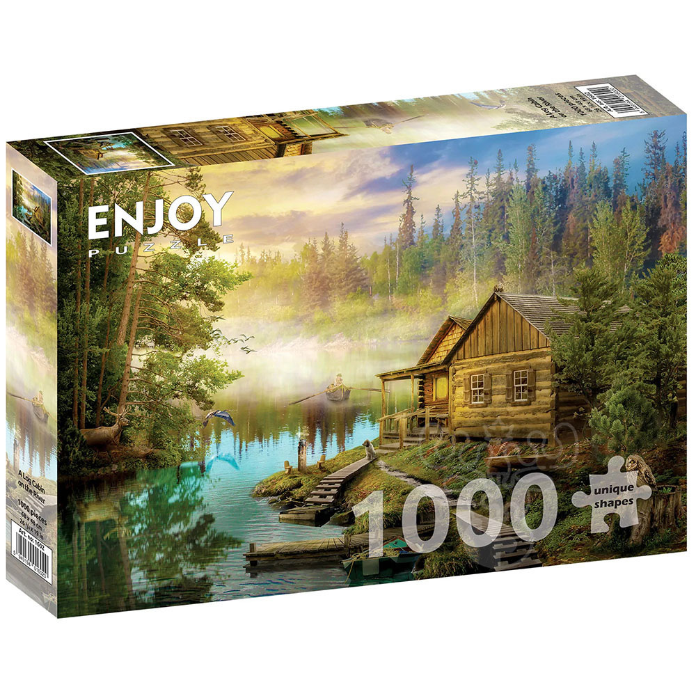 Enjoy A Log Cabin on the River Puzzle 1000pcs - Puzzles Canada