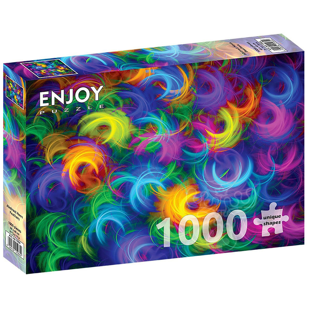 Enjoy Abstract Neon Feathers Puzzle 1000pcs - Puzzles Canada