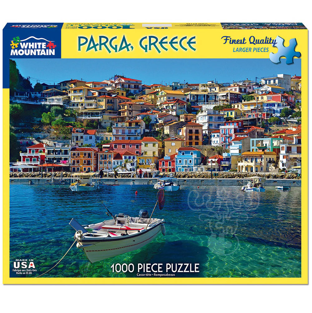 White Mountain Parga Greece Puzzle 1000pcs - Puzzles Canada