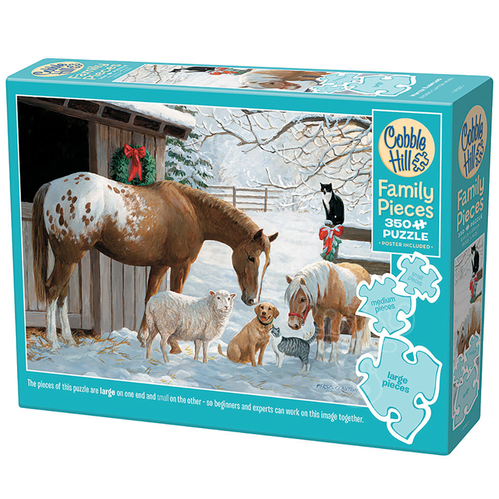Cobble Hill Winter Barnyard Family Puzzle 350pcs - Puzzles Canada