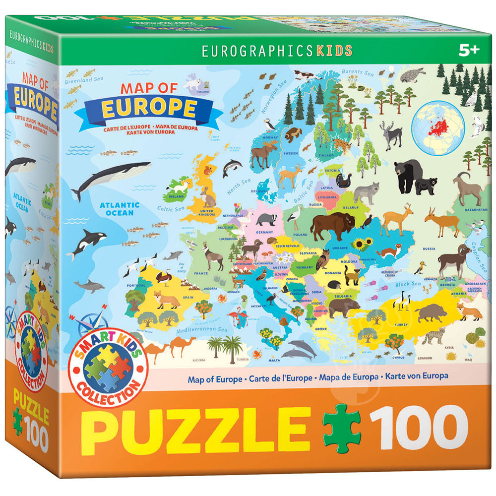 Eurographics Illustrated Map of Europe Puzzle 100pcs - Puzzles Canada