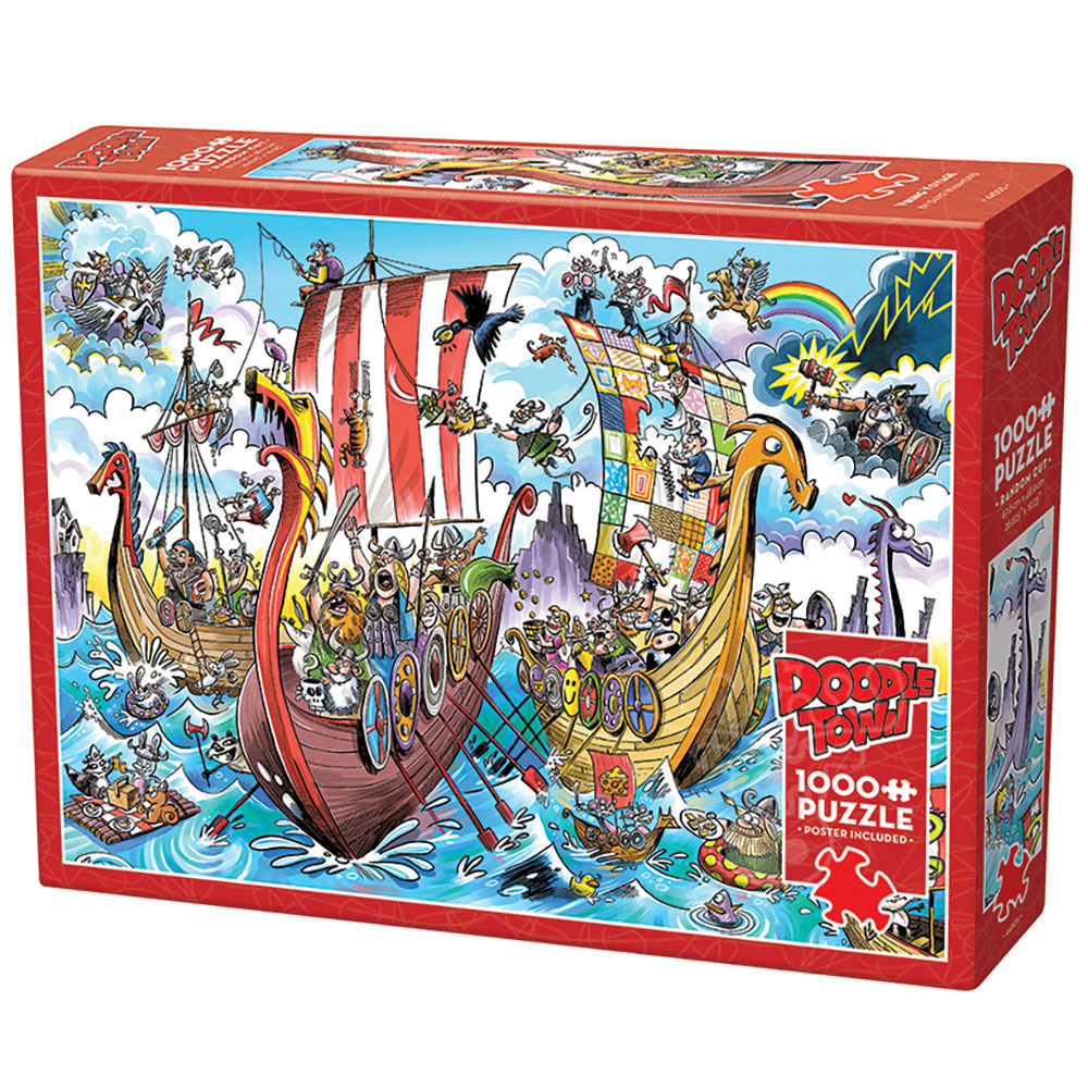 Cobble Hill DoodleTown: Viking Voyage Puzzle 1000pcs - Puzzles Canada