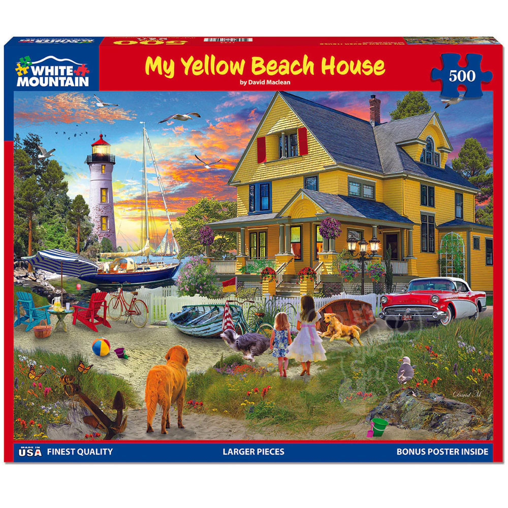 White Mountain My Yellow Beach House Puzzle 500pcs - Puzzles Canada