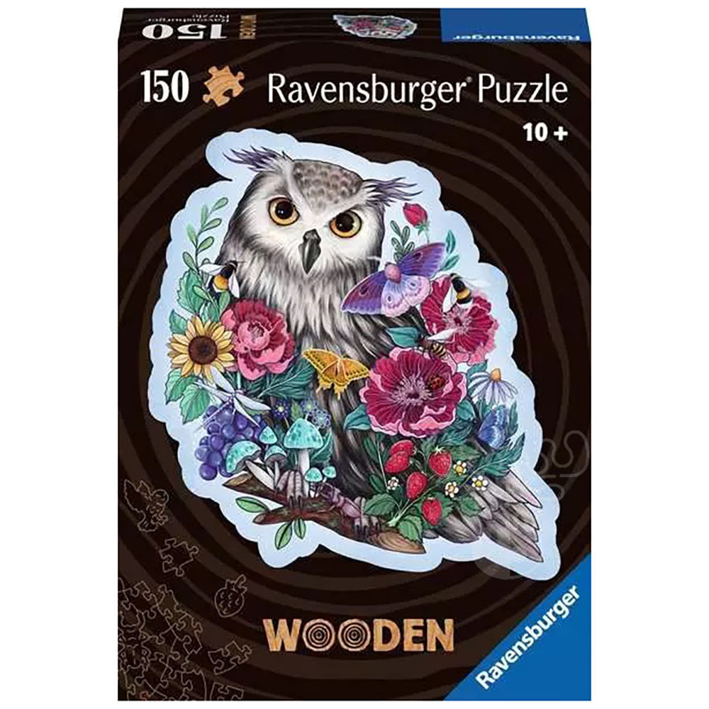 Ravensburger Owl Shaped Wooden Puzzle 150pc - Puzzles Canada
