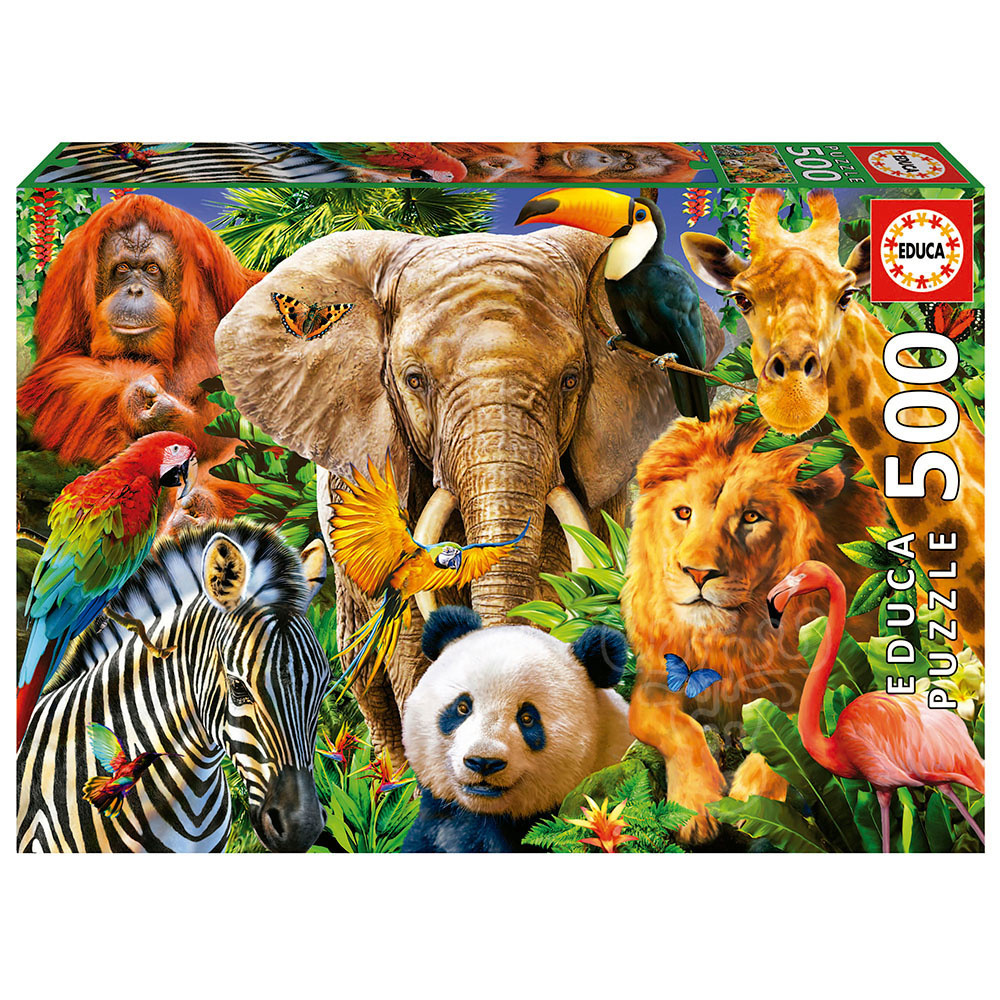 Educa Wild Animal Collage Puzzle 500pcs - Puzzles Canada