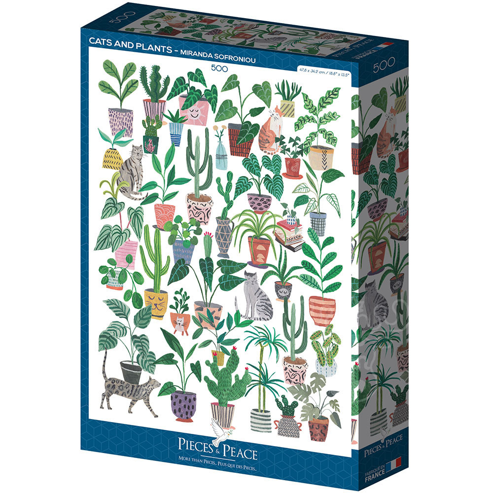 Pieces & Peace Cats and Plants Puzzle 500pcs - Puzzles Canada