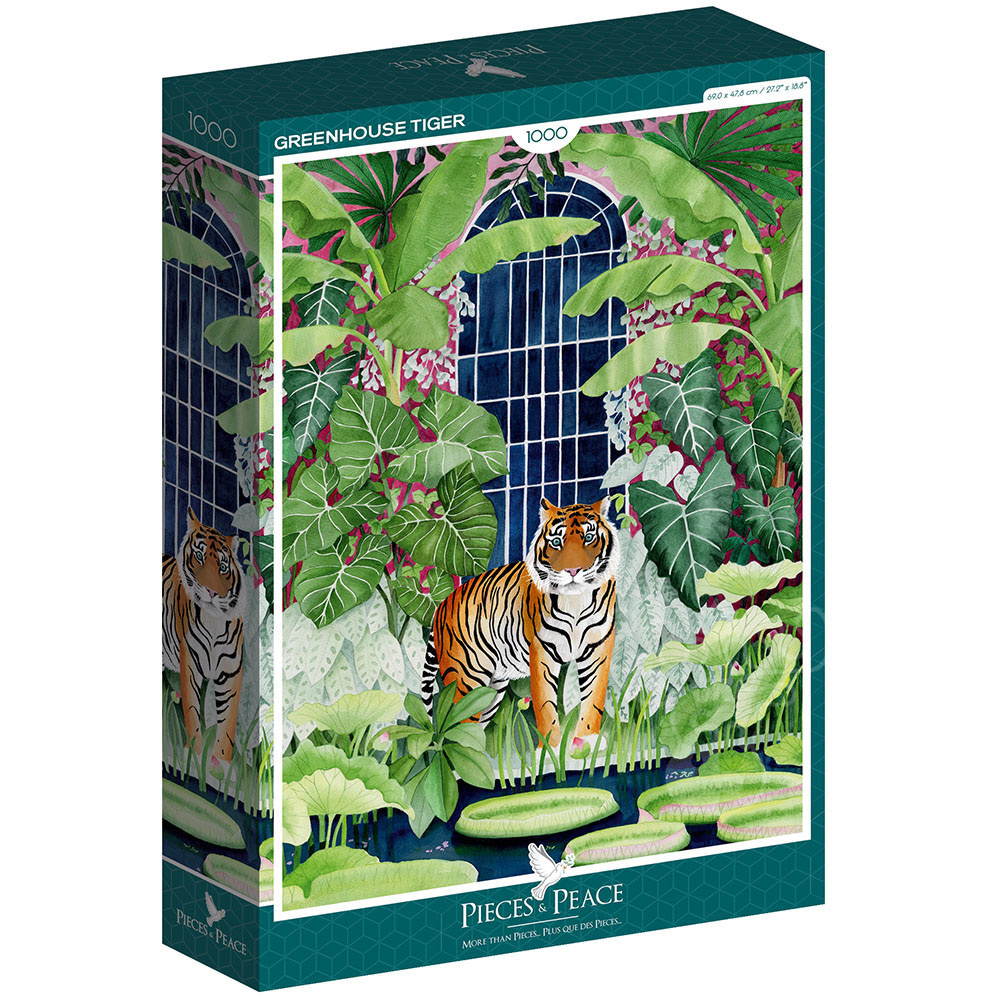 Pieces & Peace Greenhouse Tiger Puzzle 1000pcs - Puzzles Canada