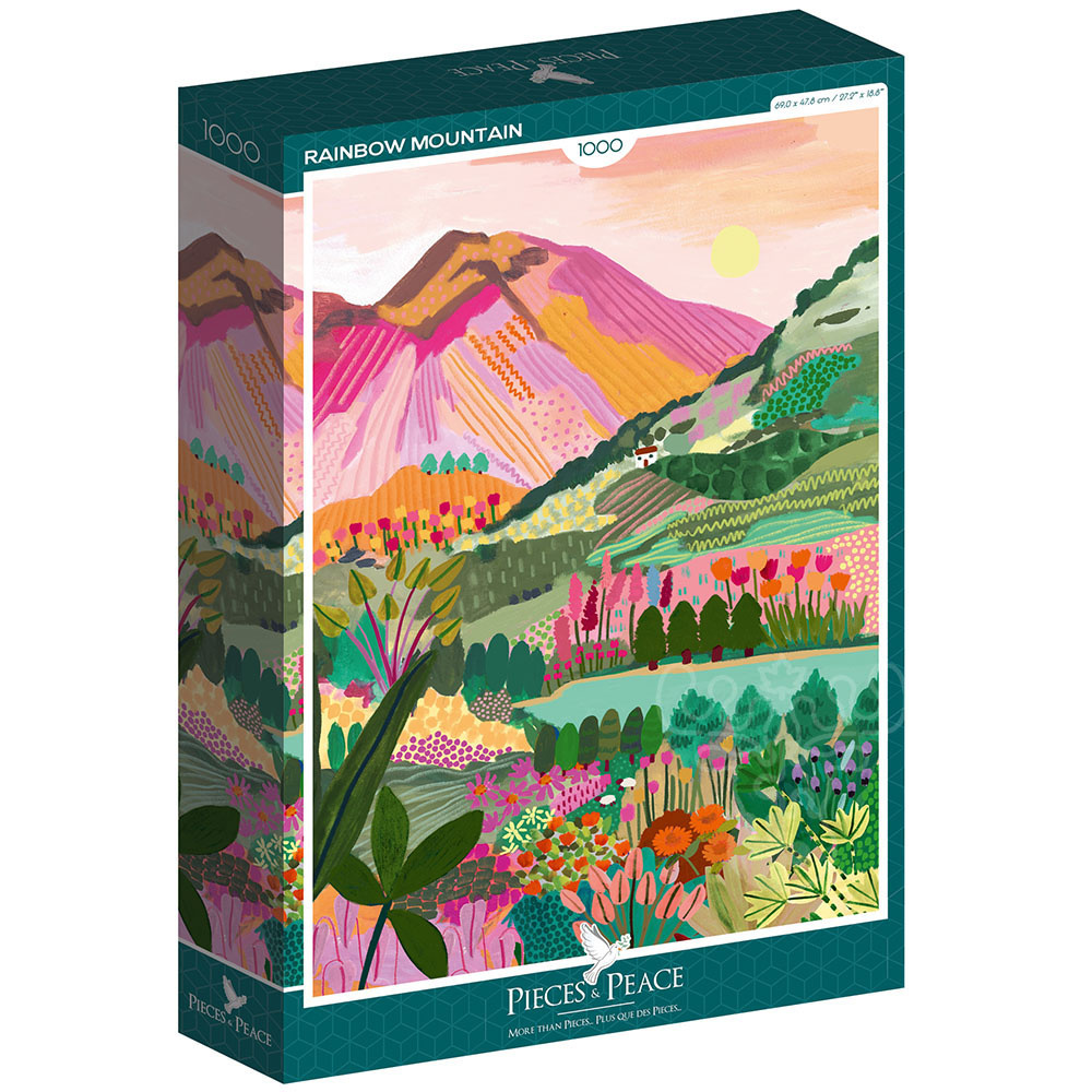 Pieces & Peace Rainbow Mountain Puzzle 1000pcs - Puzzles Canada