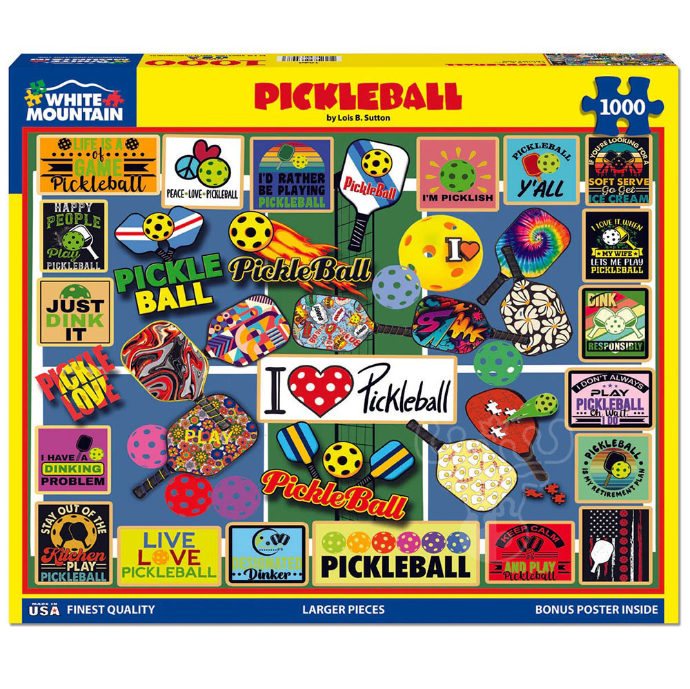 White Mountain Pickleball Puzzle 1000pcs - Puzzles Canada