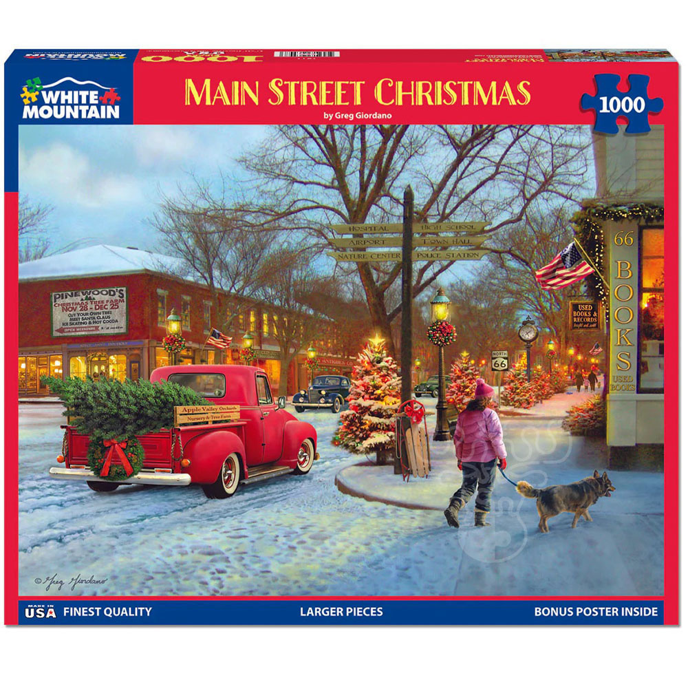 White Mountain Main Street Christmas Puzzle 1000pcs - Puzzles Canada
