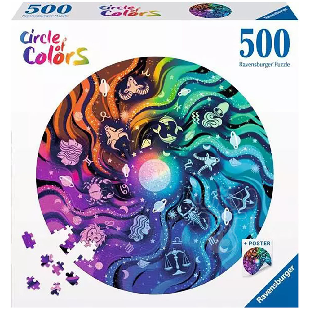 Ravensburger Circle of Colors: Astrology Round Puzzle 500pcs - Puzzles Canada