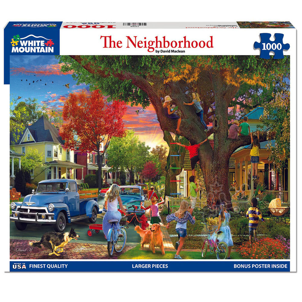 White Mountain The Neighborhood Puzzle 1000pcs - Puzzles Canada