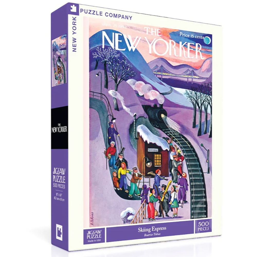 New York Puzzle Co. The New Yorker: Skiing Express Puzzle 500pcs ...