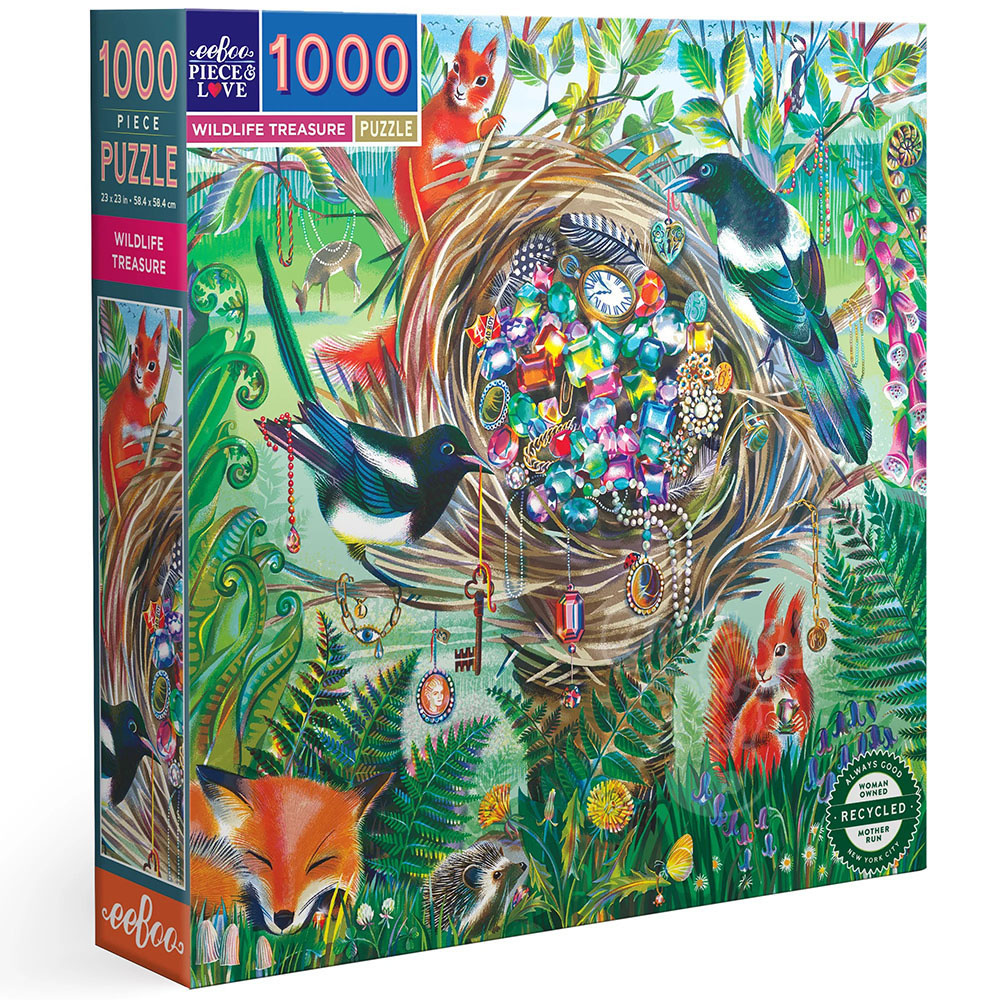 eeBoo Wildlife Treasure Puzzle 1000pcs - Puzzles Canada
