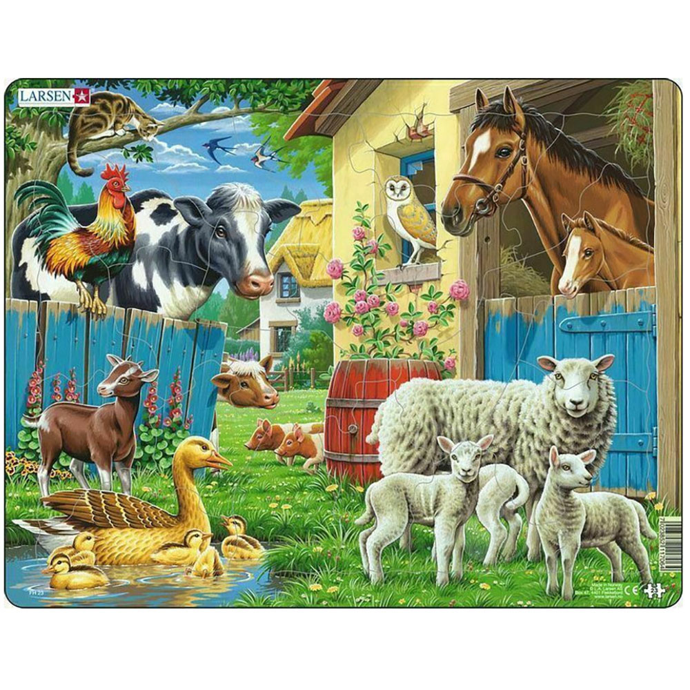 Larsen Farm Animals Tray Puzzle 23pcs - Puzzles Canada