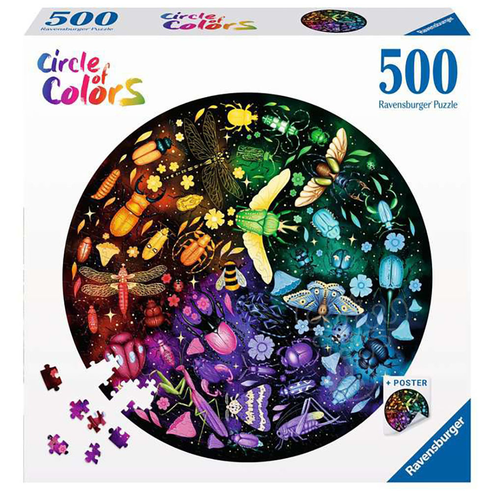 Ravensburger Circle of Colors: Insects Round Puzzle 500pcs - Puzzles Canada