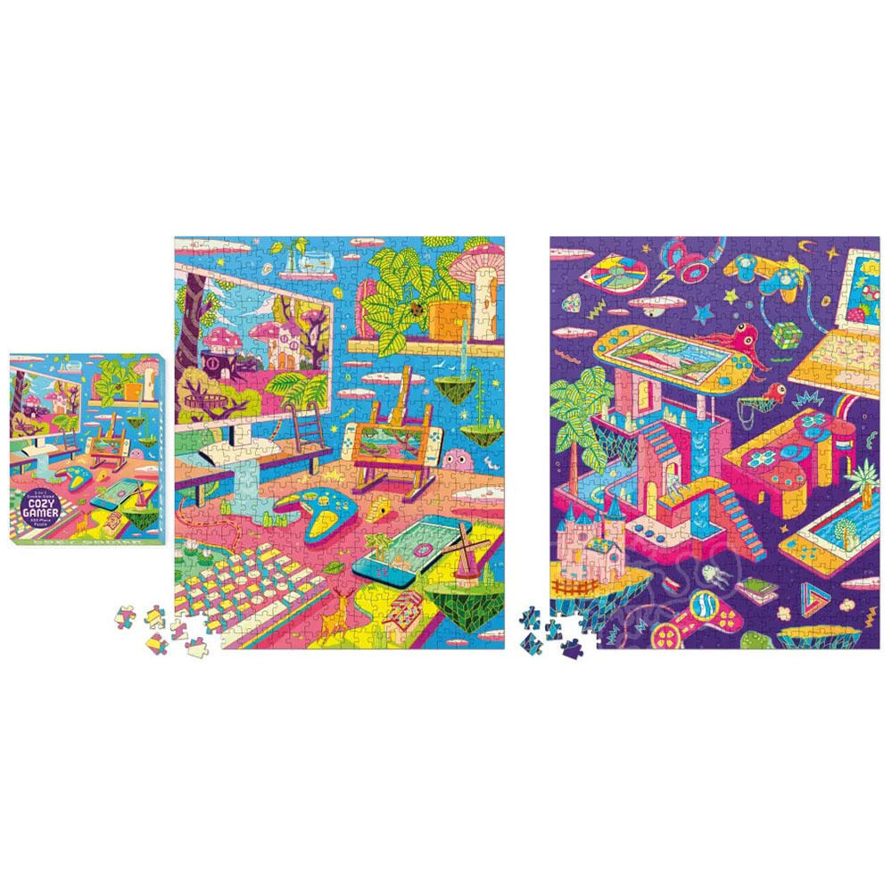 RP Studio Cozy Gamer 2-in-1 Double-Sided Puzzle 500pcs - Puzzles Canada