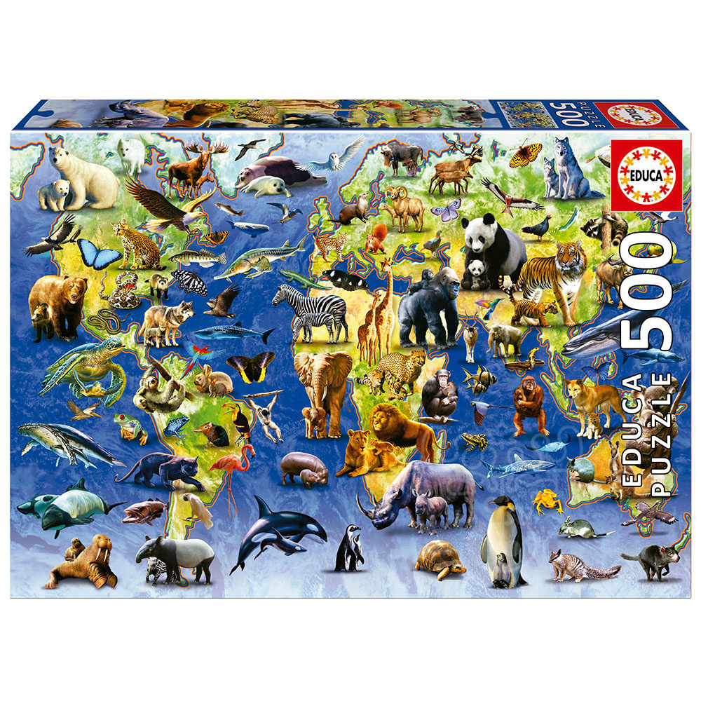 Educa One Hundred Endangered Species Puzzle 500pcs - Puzzles Canada