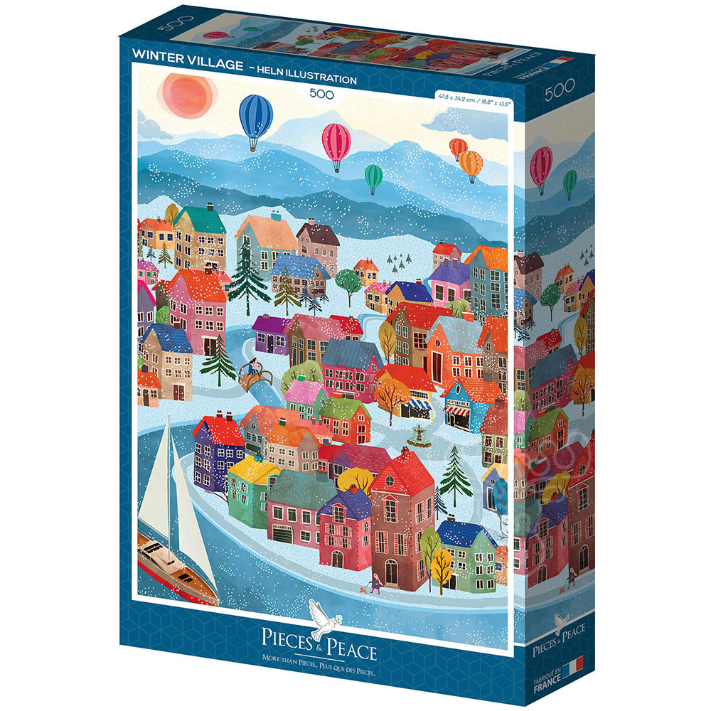 Pieces & Peace Winter Village Puzzle 500pcs - Puzzles Canada