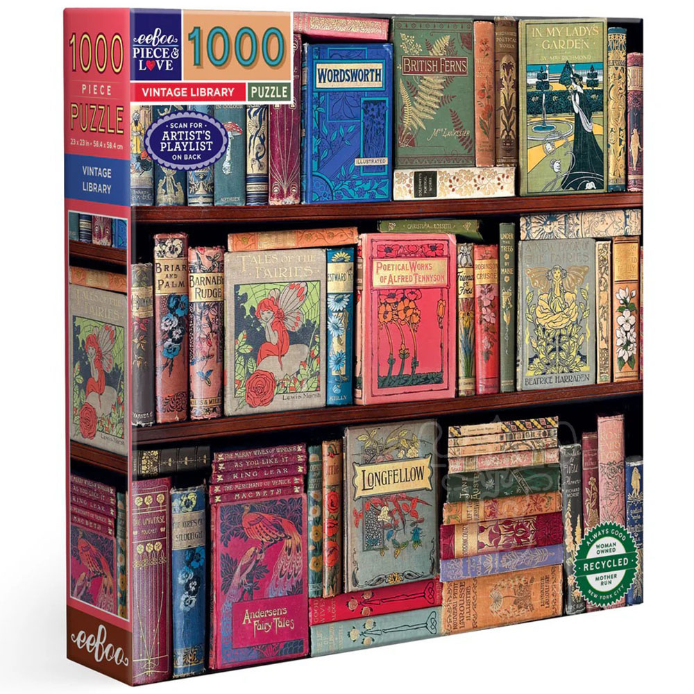 eeBoo Vintage Library Puzzle 1000pcs - Puzzles Canada