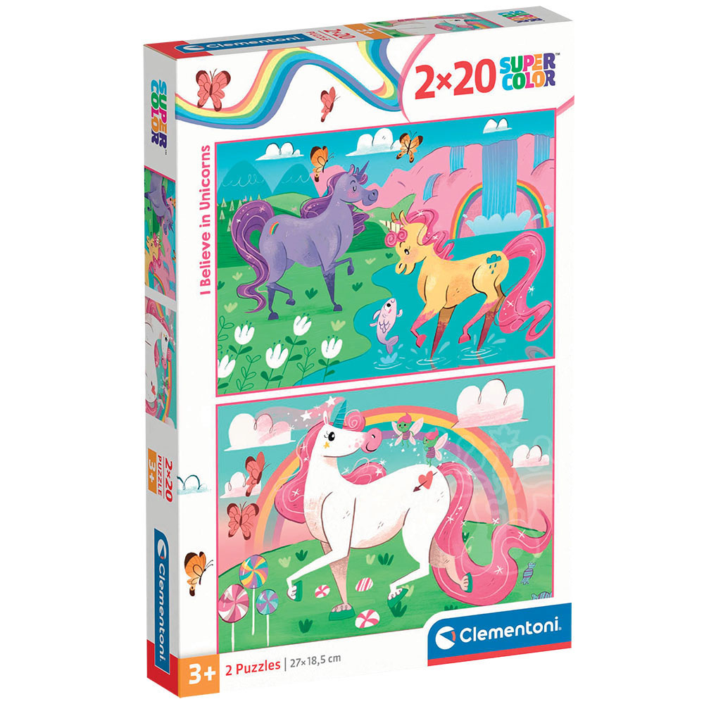 Clementoni I Believe in Unicorns 2 x 20pcs - Puzzles Canada