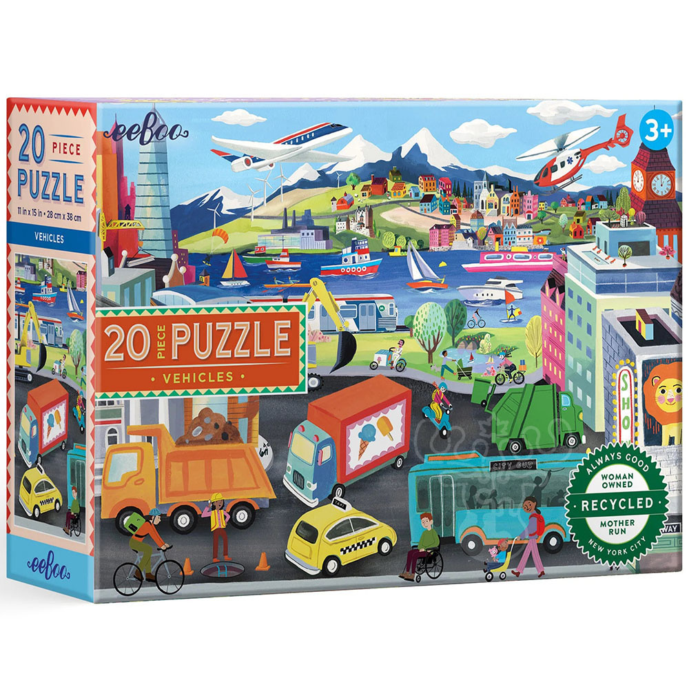 eeBoo Vehicles Puzzle 20pcs - Puzzles Canada