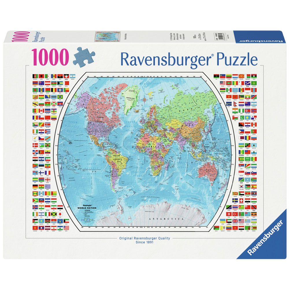 Ravensburger Political World Map Puzzle 1000pcs - Puzzles Canada