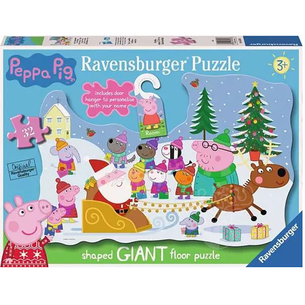 Ravensburger Peppa Pig Christmas Giant Floor Puzzle 24cs with door ...