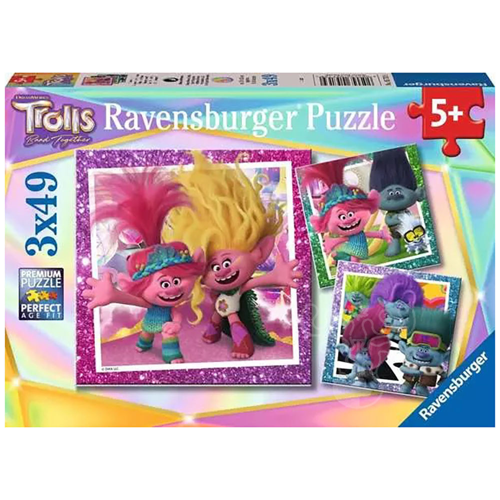 Ravensburger Trolls Band Together Puzzle 3 x 49pcs - Puzzles Canada