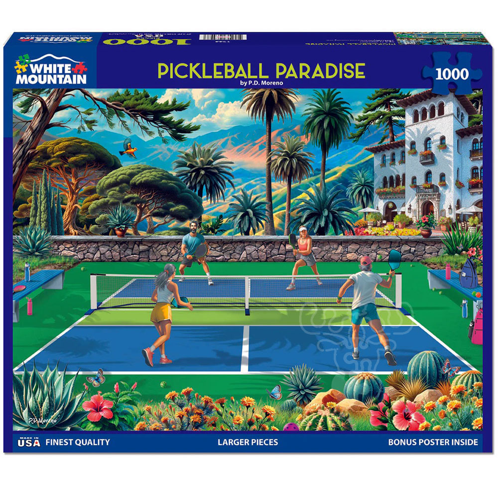 White Mountain Pickleball Paradise Puzzle 1000pcs - Puzzles Canada